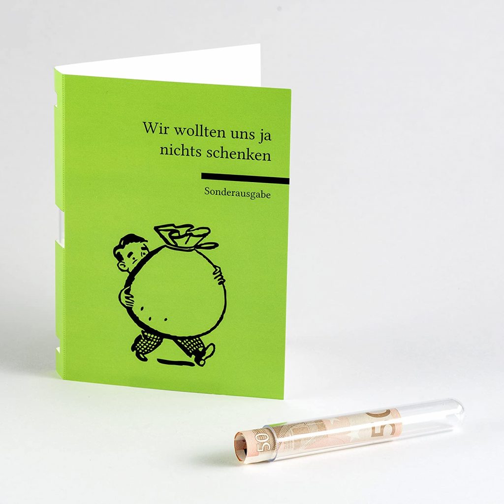 Geldkarte mit Reagenzglas - Postkarten von Geschenke List